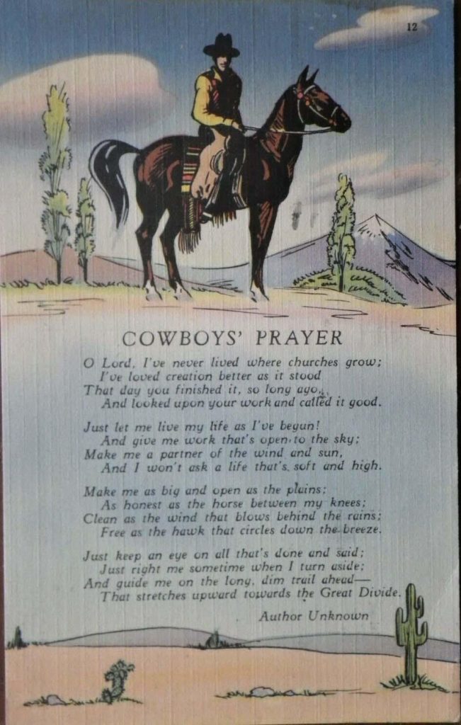 cowboy prayer | Postcard History