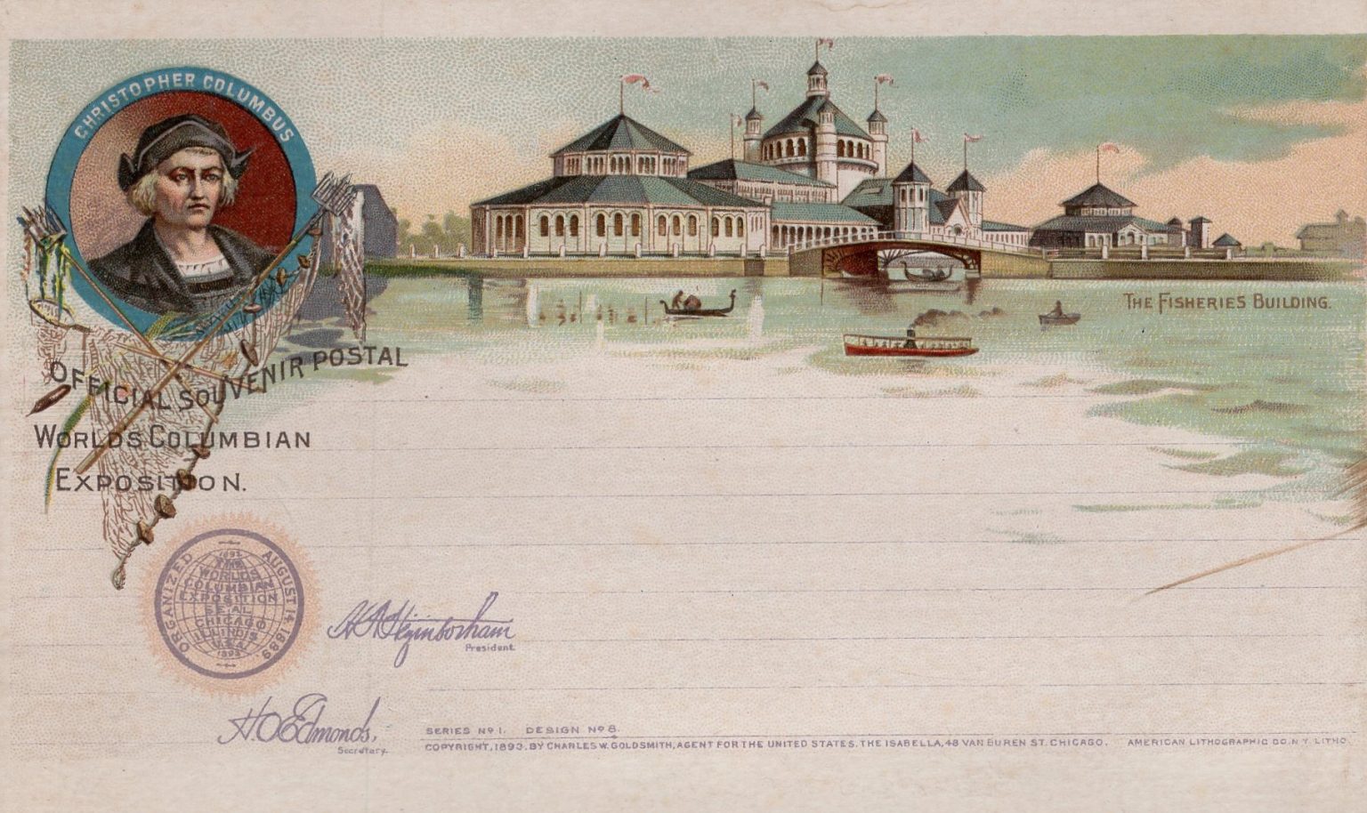 Charles W. Goldsmith’s Official-Columbian Exposition Postal Cards ...