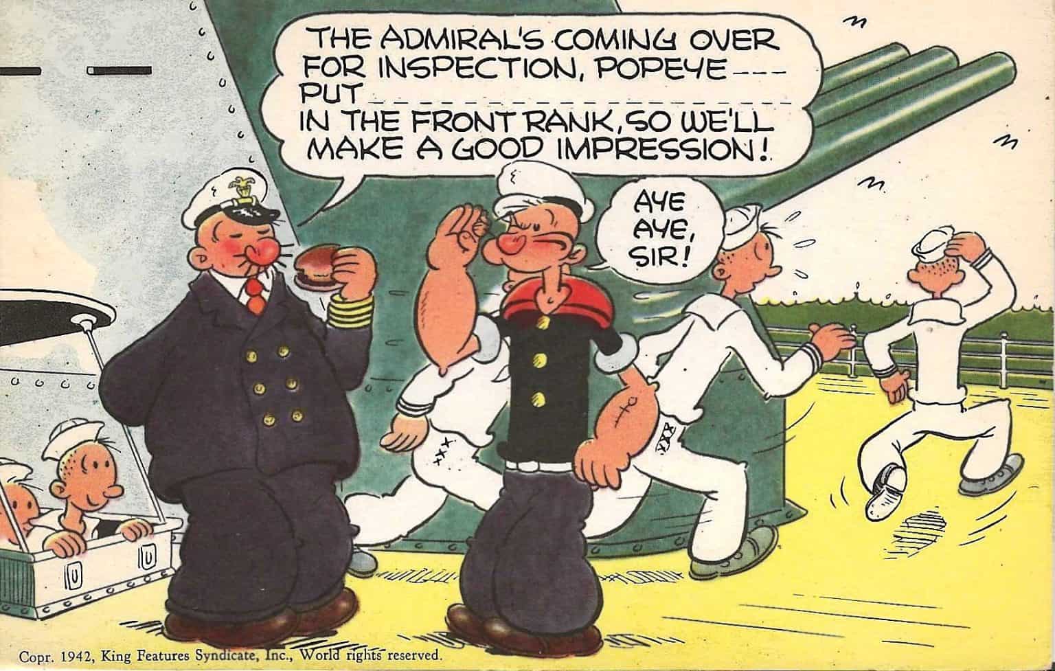 Popeyethe Sailor who stole the show at theThimble Theatre | Postcard ...