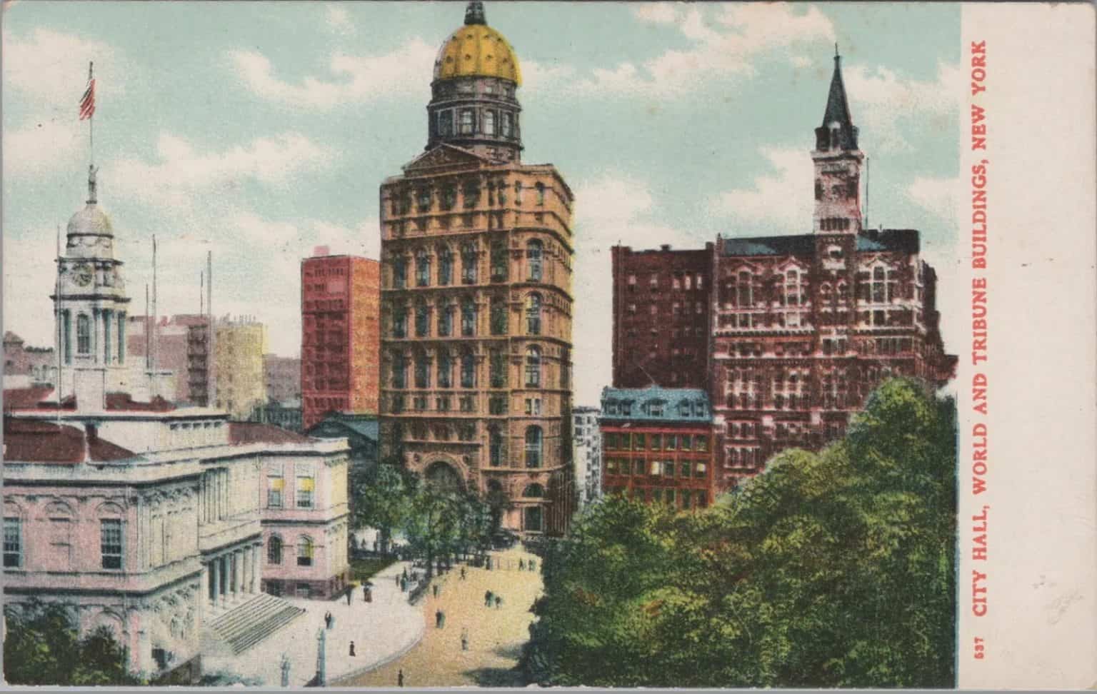 NY World building color | Postcard History